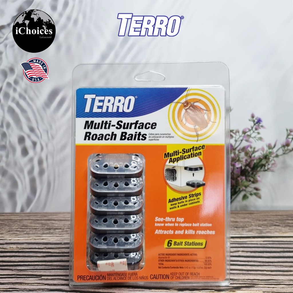 ผลิตภัณฑ์กำจัดแมลงสาบ TERRO® T500 Multi Surface Roach Baits 6 Bait ...