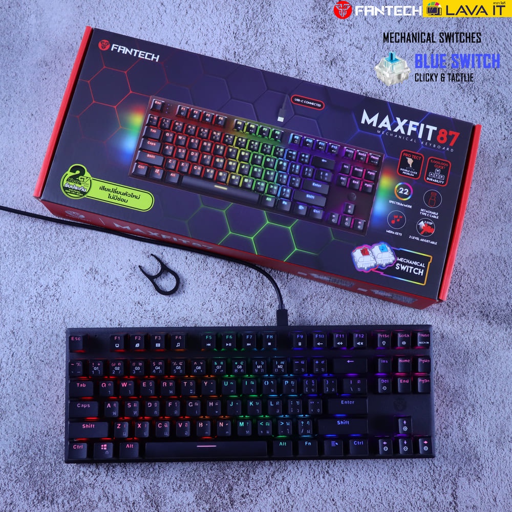 Fantech MK856 / MAXFIT87 RGB Gaming Keyboard Mechanical (TH) คีย์บอร์ด ...