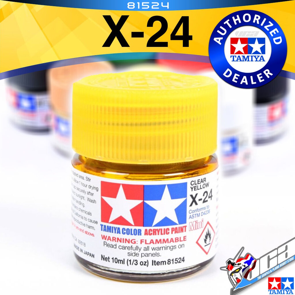 TAMIYA 81524 X-24 X24 CLEAR YELLOW สีเหลืองใสเงา ACRYLIC PAINT MINI ...