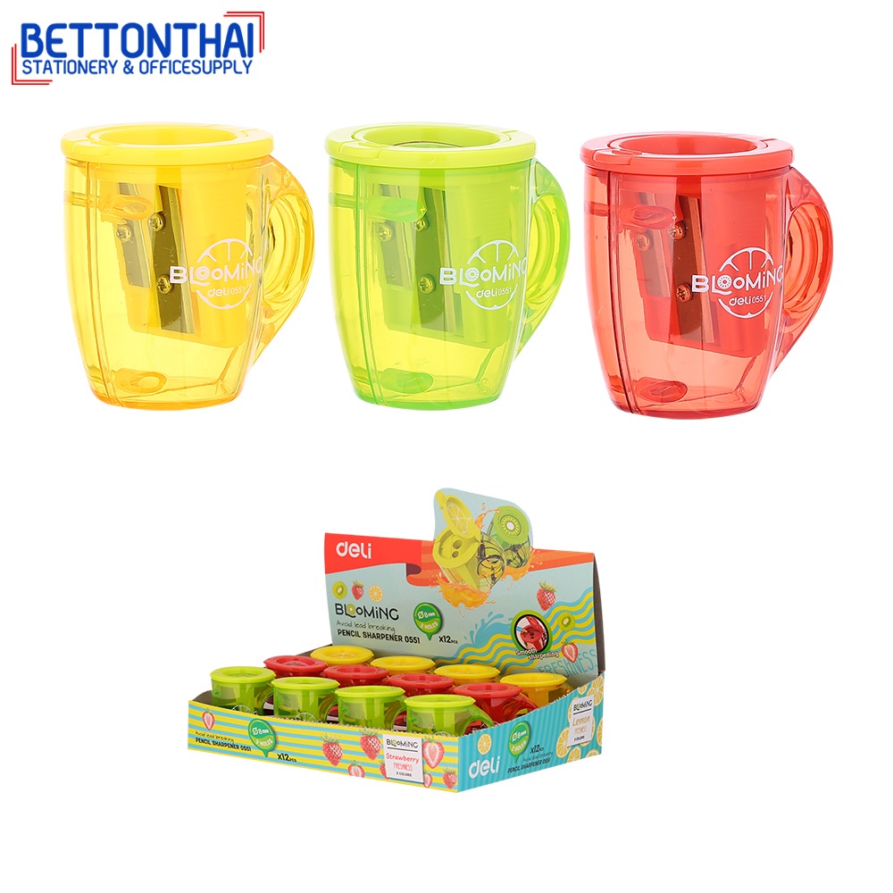Deli 0551 Pencil sharpener กบเหลาดินสอรูปถ้วย แพคกล่อง 12 ชิ้น กบ ที่ ...