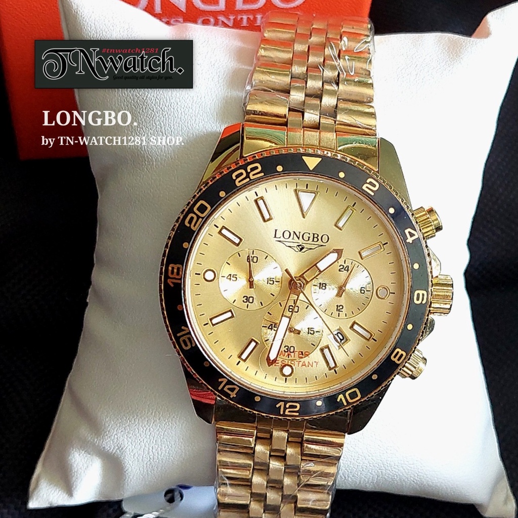 LONGBO รุ่น L-80743Gนาฬิกาข้อมือผู้ชายลำลอง/แฟชั่นระบบควอทซ์บอกวันที่/เวลากันน้ำ100พร้อมกล่อง ...