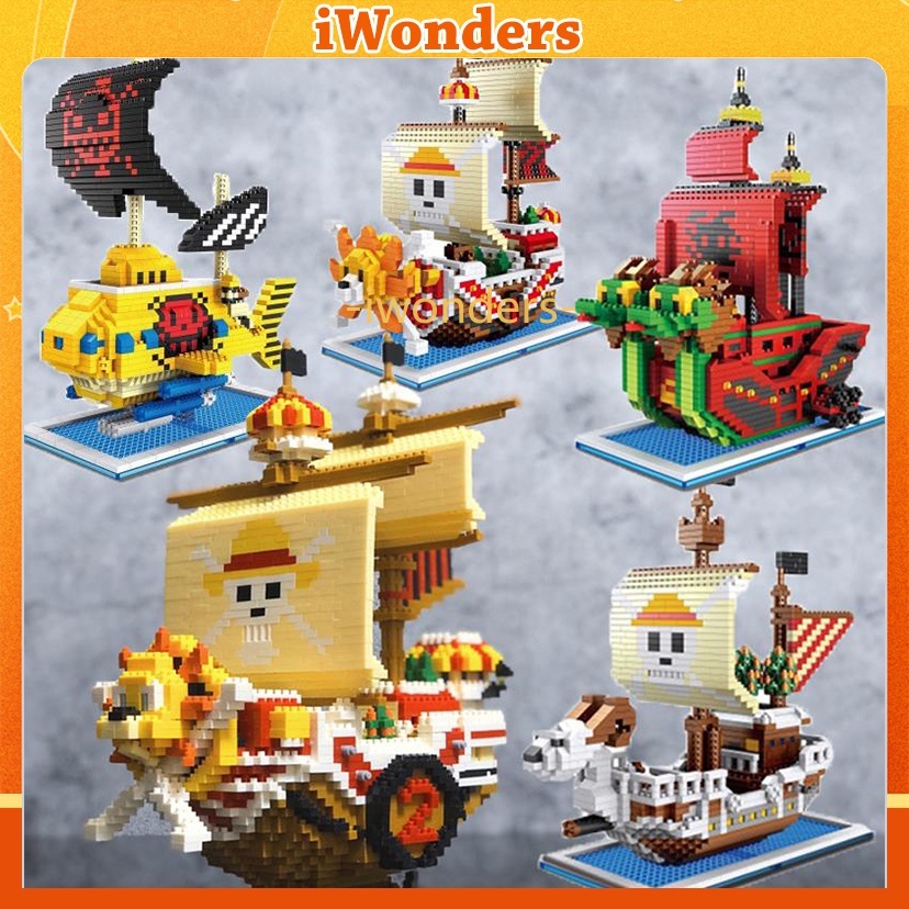 บล็อกนาโน Thousand Sunny One Piece เรือโจรสลัดรุ่น MOC Building Blocks ...