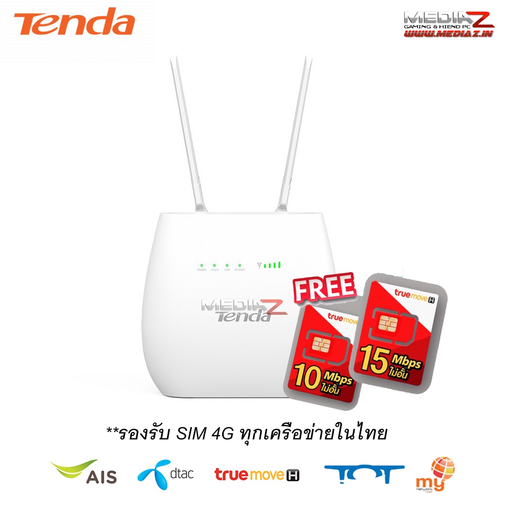 Router 4G โทรเข้าออกได้ แถม ซิมเน็ต 20mb Tenda 4G06 N300 เร้าเตอร์ ไวไฟ ...
