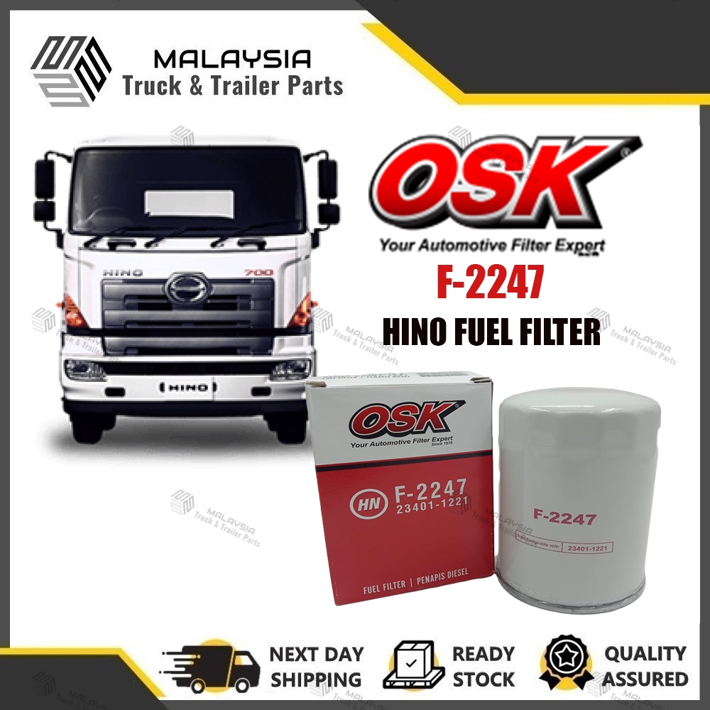 OSK F-2247 FUEL FILTER HINO PROFIA/SELEGA/BLUE RIBBON (23401-1221 ...