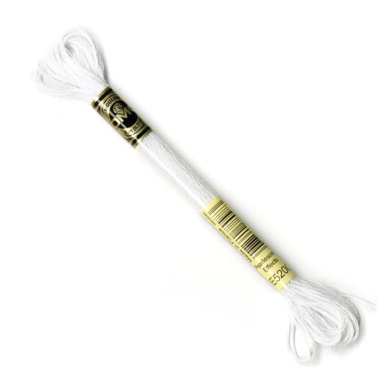 ด้ายปักศิลปะเอฟเฟกต์แสง DMC 317 - E5200 - สีขาวสีขาว Pearlescents ...