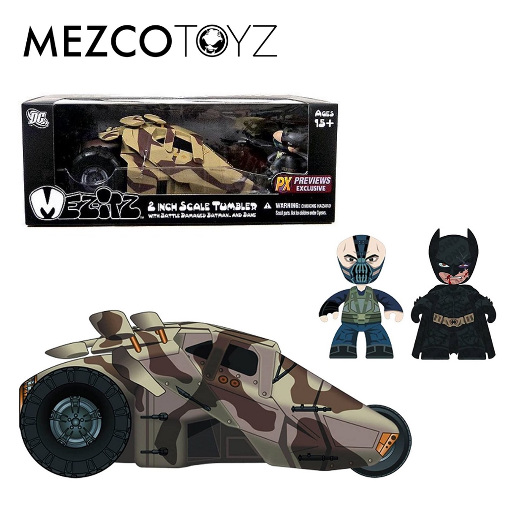 MEZCO The Dark Knight Rises - Bane and Battle Damaged Batman with ...
