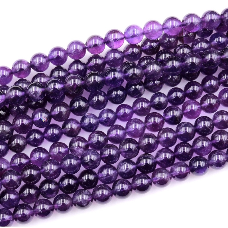 1 St 42 Natural Round Beaded Amythst available in 6 mm 8 mm 10 mm ...