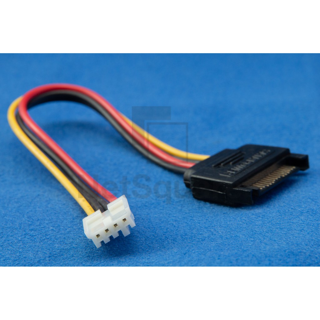 Floppy FDD 4-Pin Female to SATA 15-Pin Male HDD Power Supply Cable ...