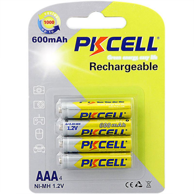 ถ่านชาร์จ PKCELL AAA 1.2V 600mAh แพค 4 ก้อน ของแท้ | Shopee Thailand