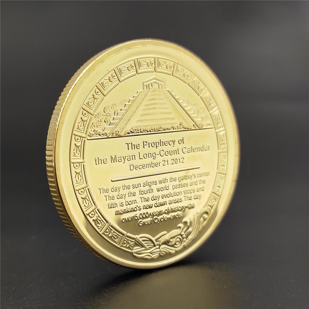 Maya Gold Commemorative Coins Mexico Pyramid Aztec Prophecy Calendar ...