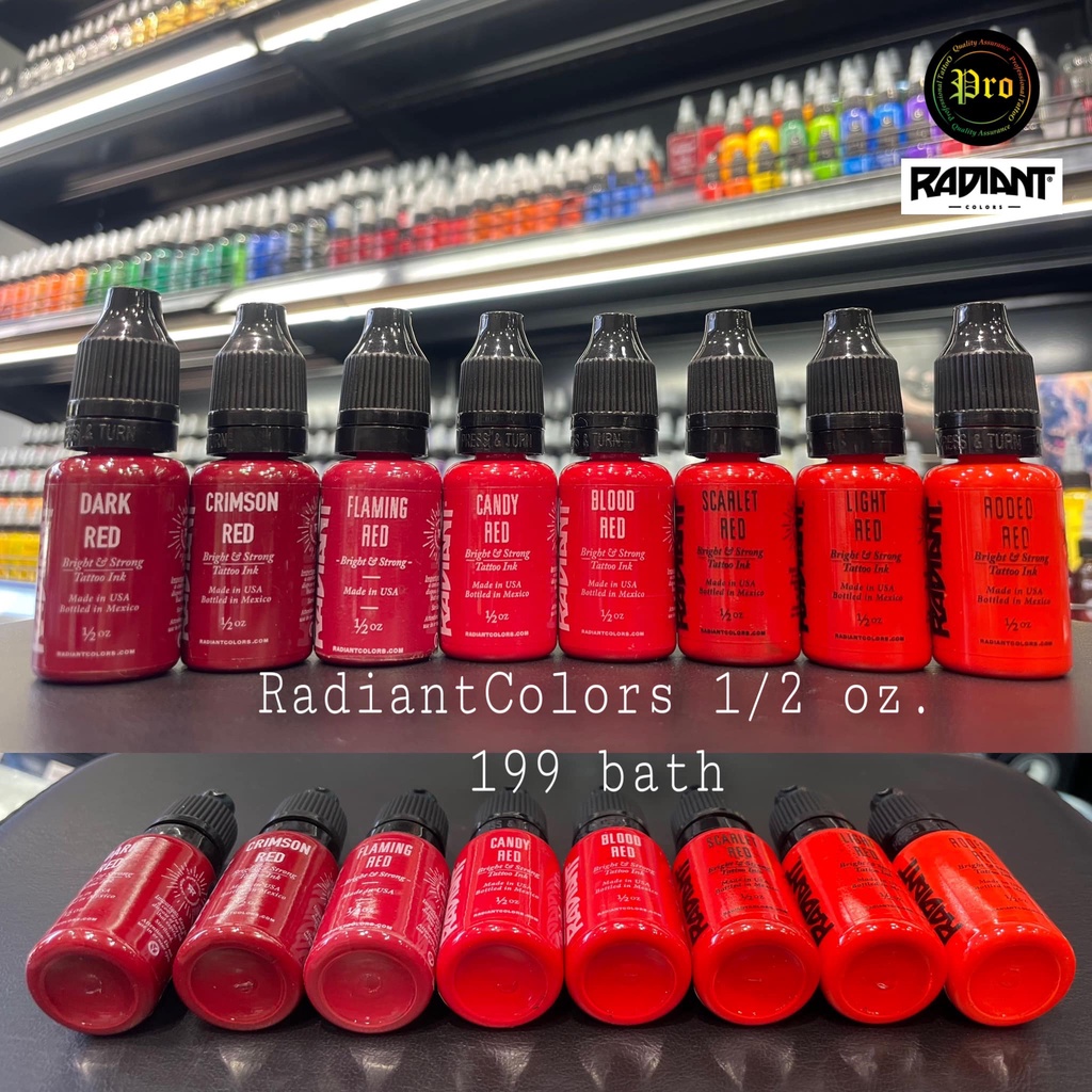 สีสักRADIANT Colors INK 0.5oz RED (15 ml.)(ครึ่ง ออนซ์)สีสัก หมึกสัก ...
