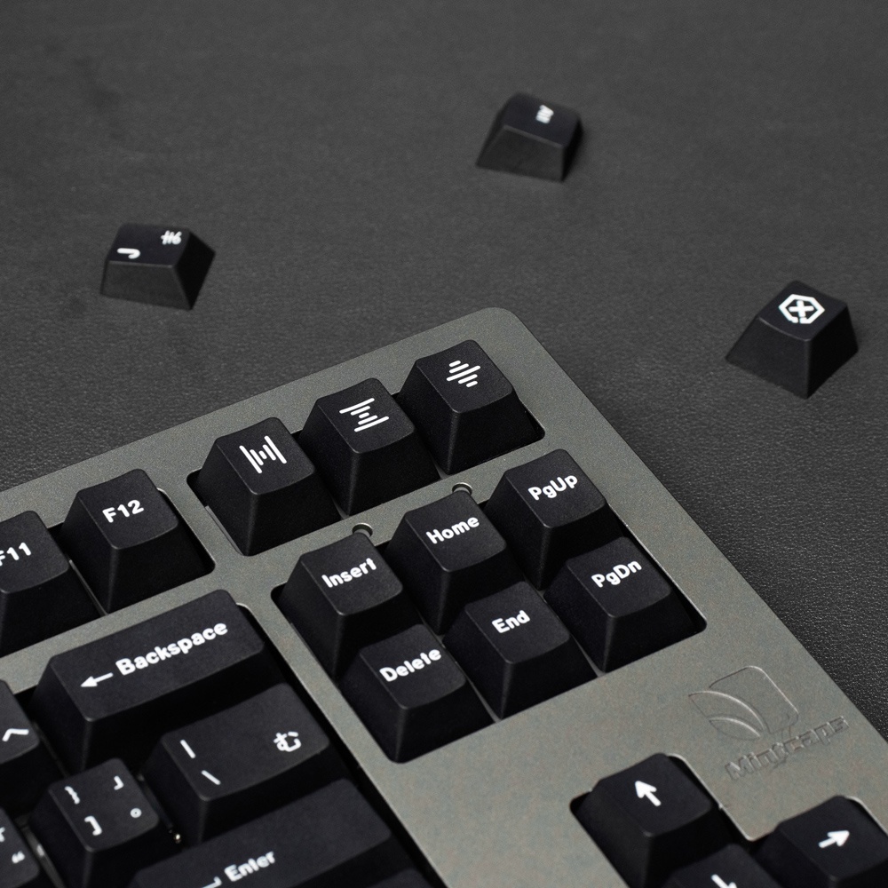 minimalist black japanese keycaps cherry profile Dye-Sublimation PBT ...