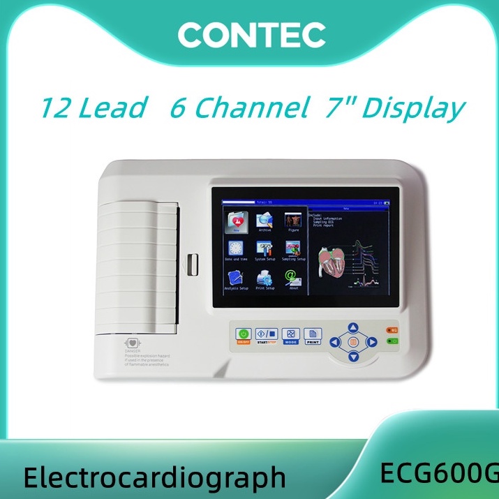 Contec หน้าจอสัมผัสดิจิทัล ECG600G 6 ช่อง ECG EKG 7 นิ้ว แบบพกพา | Shopee Thailand