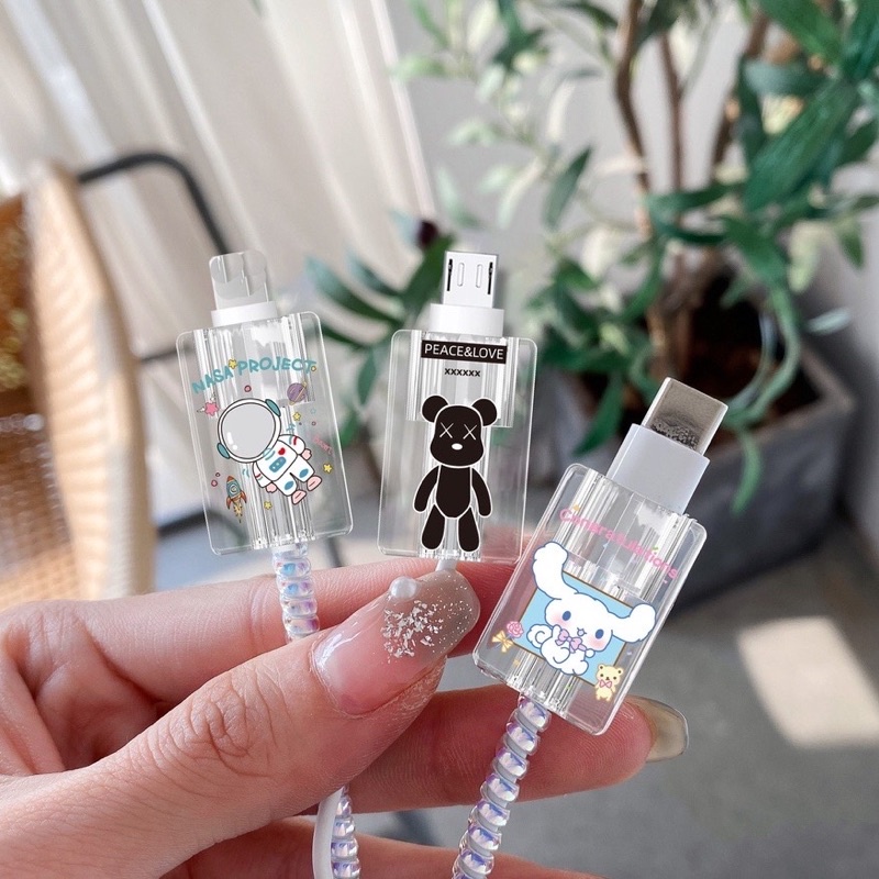 【ส่งจากไทย】Cable Bite TPU นิ่ม ที่กันสายหัก ลายการ์ตูน cable protector สำหรับ สายชาร์จ iPhone ...