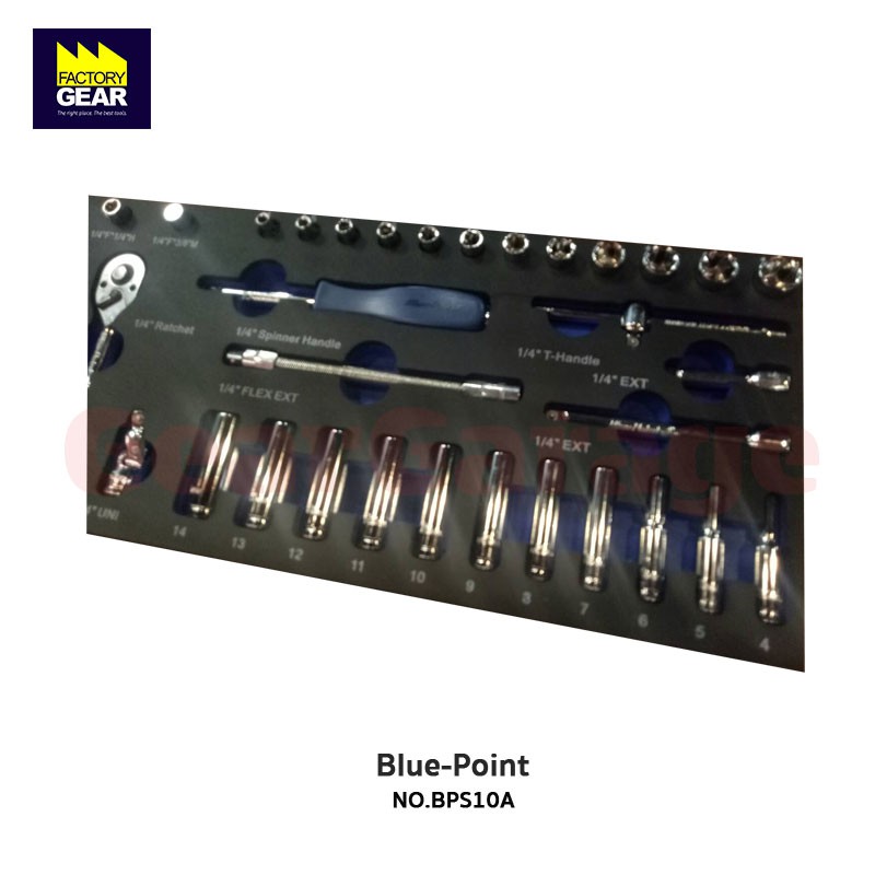 ชุดถาดโฟมบล็อก+ด้าม ขนาด1/4 BLUE-POINT NO.BPS10A Tool Set 1/4" Dr ...