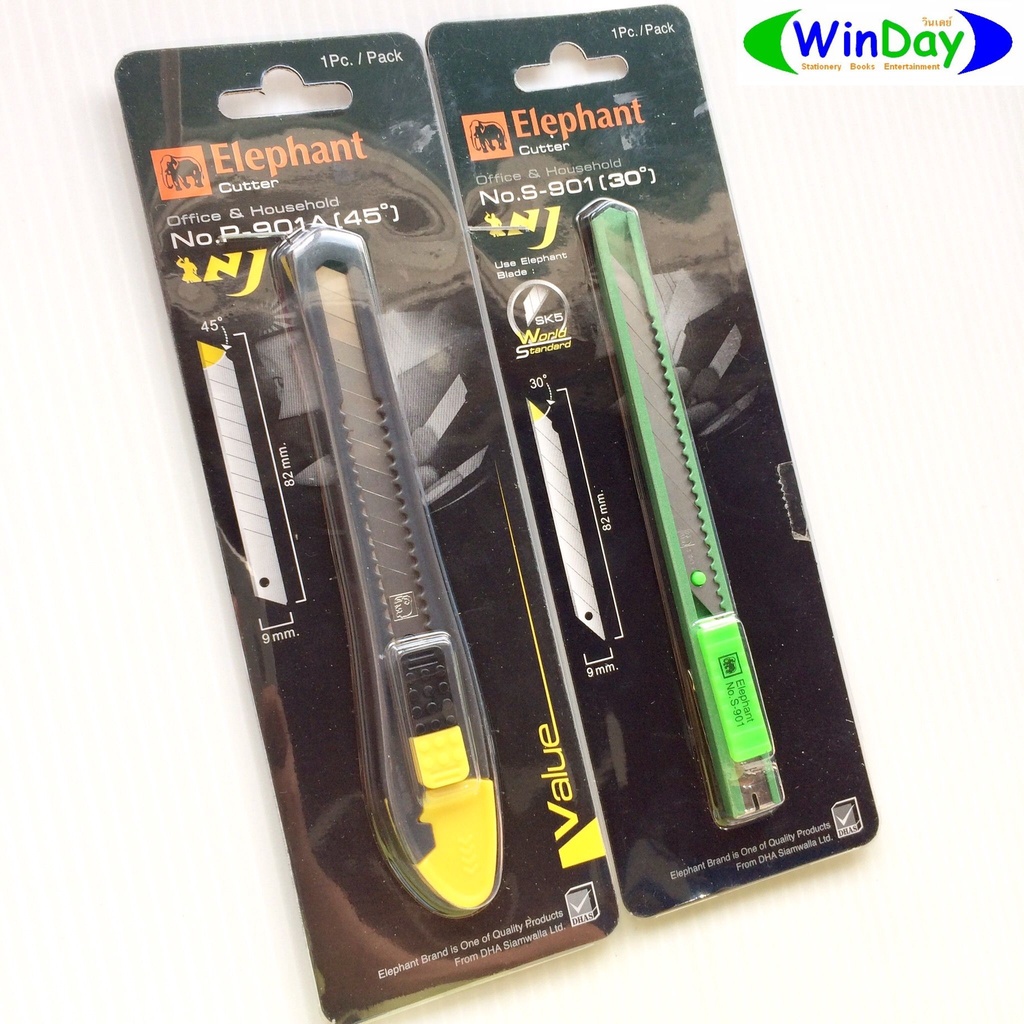 คัตเตอร์ คัตเตอร์ตราช้าง รุ่น S-901 / P-901A คละสี ใบมีดคัตเตอร์ ตราช้าง Elephant | Shopee Thailand
