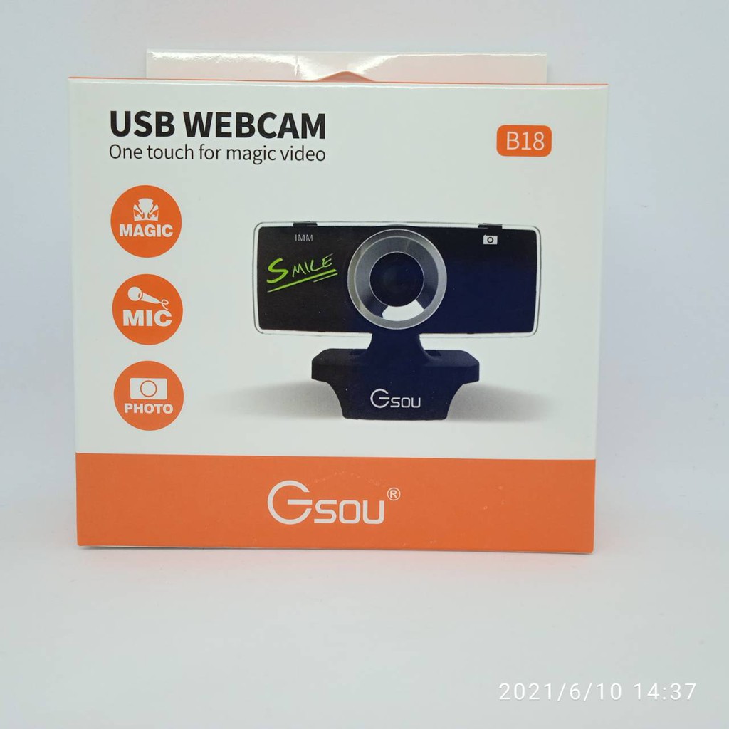 กล้อง HD Web cam (web camera) 8 ล้านพิกเซล Gsou B18 (มีไมโครโฟนในตัว ...