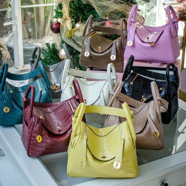 Lin Bag Croco 26cm. ⭐หนังวัวแท้ปั้มจรเข้ พร้อมส่งจากไทย ถูกที่สุด ...