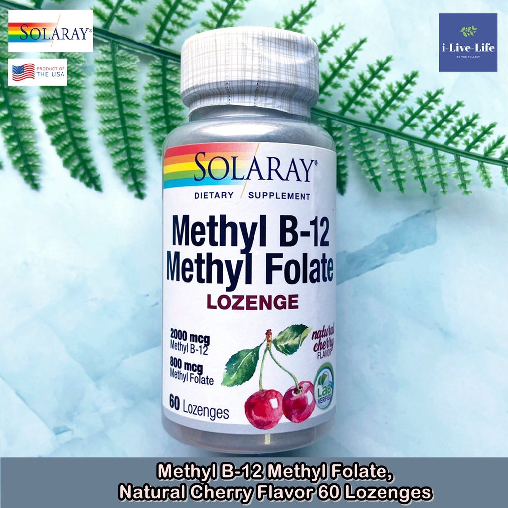 วิตามินบี เมทิล รสเชอรี่ แบบเม็ดอม Methyl B-12 Methyl Folate, Natural ...