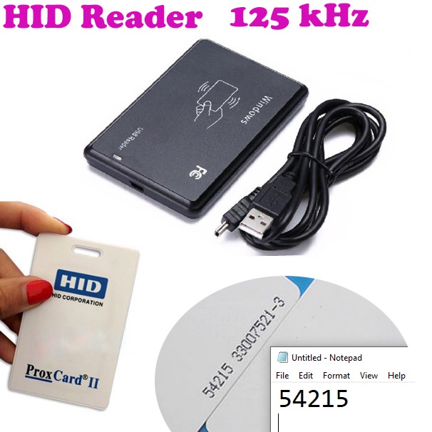 HID card reader HID card issuer USB port and driverless Working ...