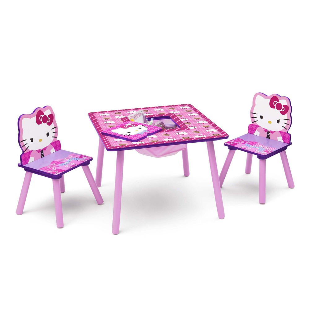 Hello Kitty Table and Chair Set with Storage | Shopee Thailand