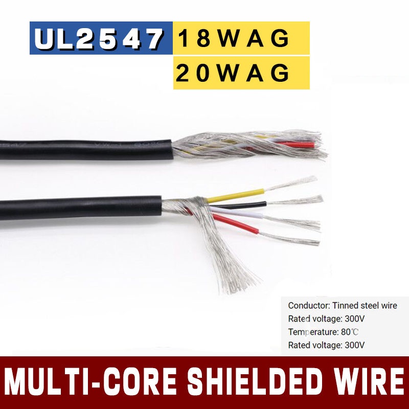 Ul2547 Multi-Core Shielding Wire 18AWG, 20AWG 2/3/4 Core, Solder-Plated ...