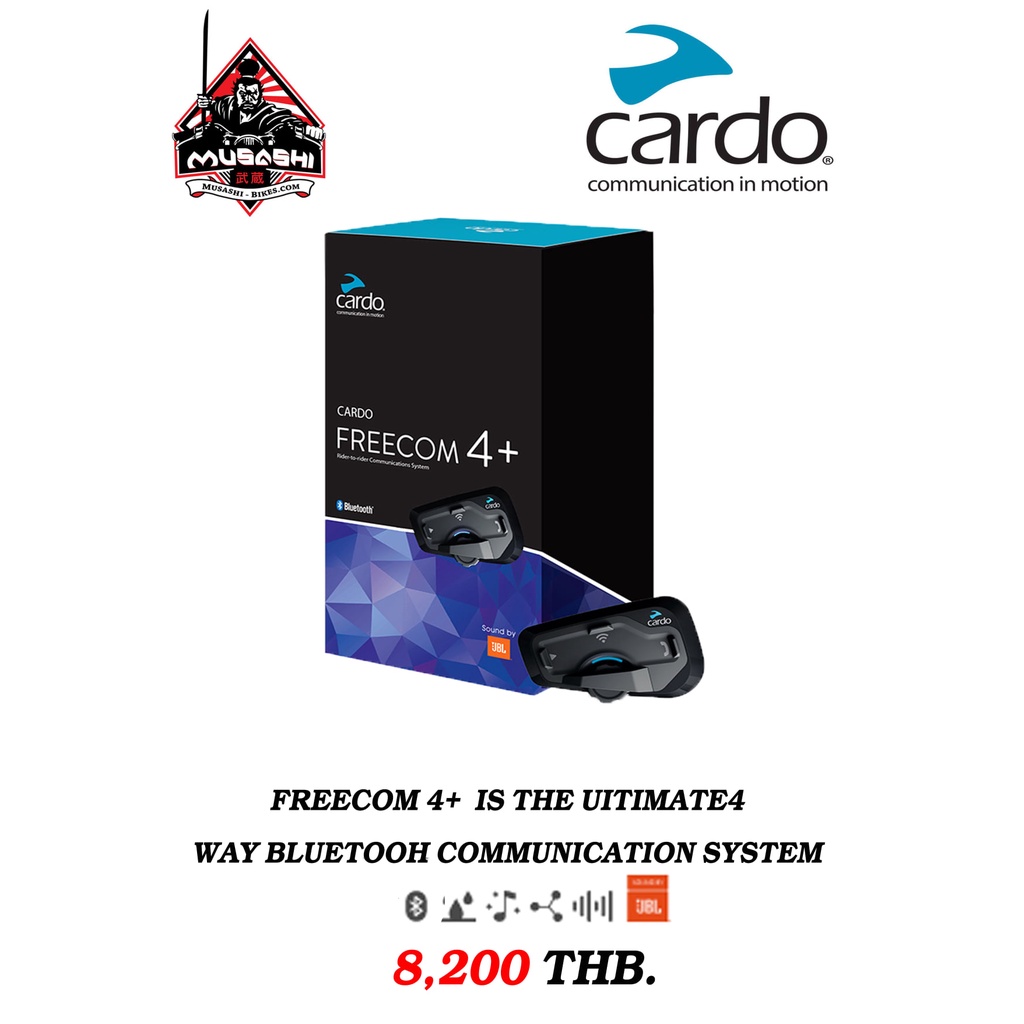 Cardo Freecom 4+ is the ultimate 4-way Bluetooth communication system ...