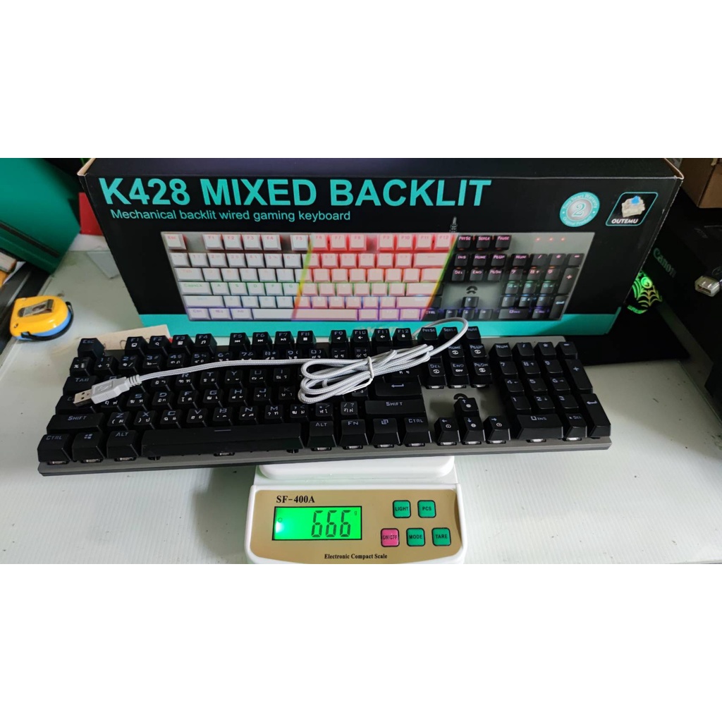 คีย์บอร์ด เกมมิ่ง แมคคานิคอล บลูสวิช Keyboard Gaming Mechanical Backlit K428 Blue switch OKER ...