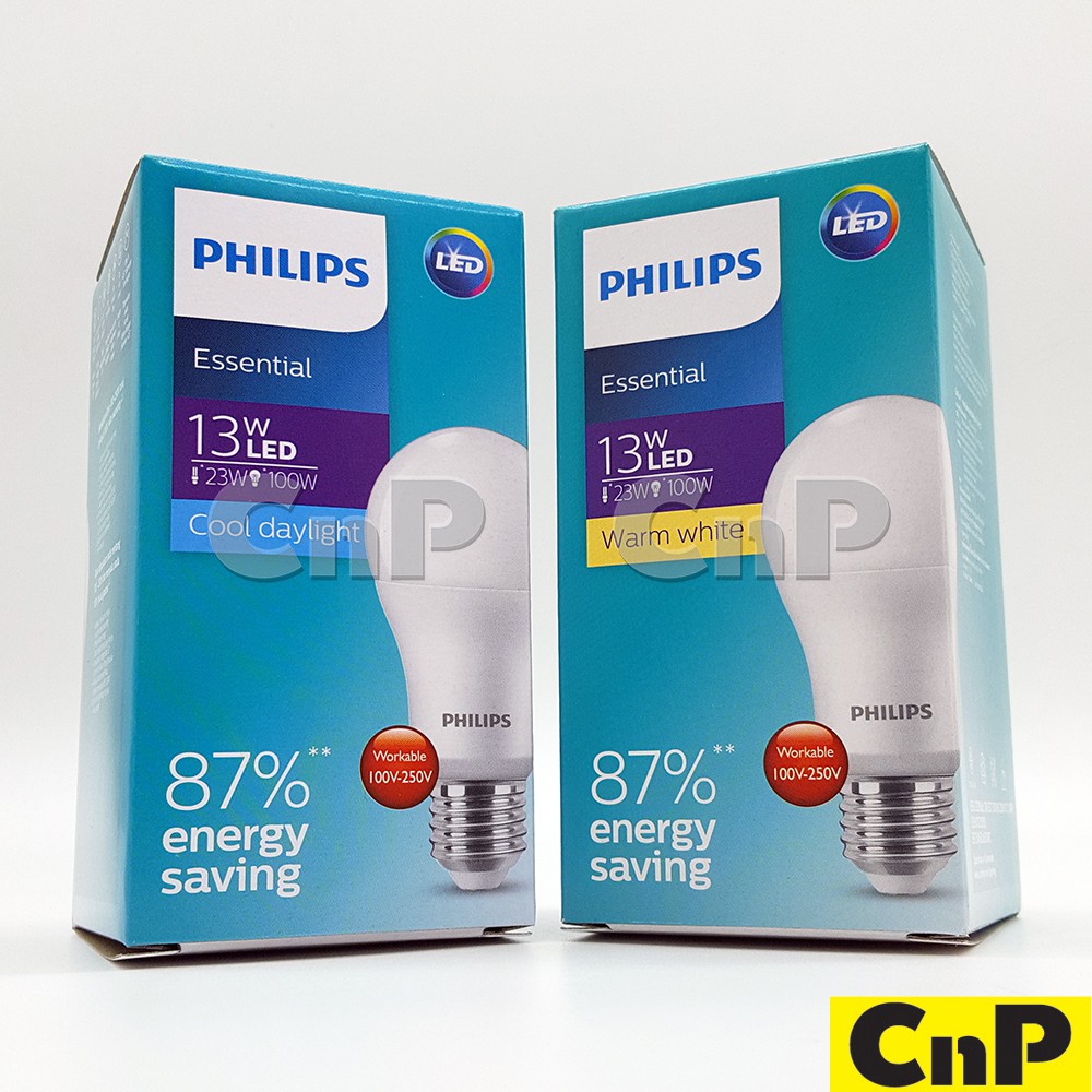PHILIPS หลอดไฟ LED Bulb 13W ฟิลิปส์ รุ่น Essential | Shopee Thailand