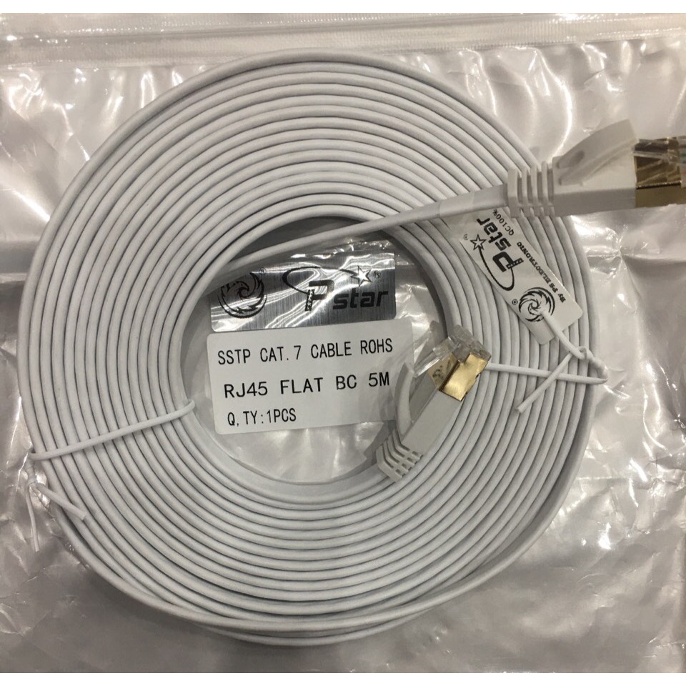 สายแลน แคท 7/ CAT 7 Lan cable/สายแบน ขนาดความยาว3,5,15,20เมตร สายนำสัญญาณใช้เชื่อมต่อกับอุปกรณ์ ...