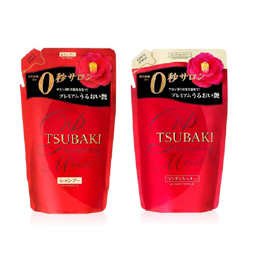 TSUBAKI Premium Moist Hair Shampoo+Conditioner Refill 330ml | Shopee ...