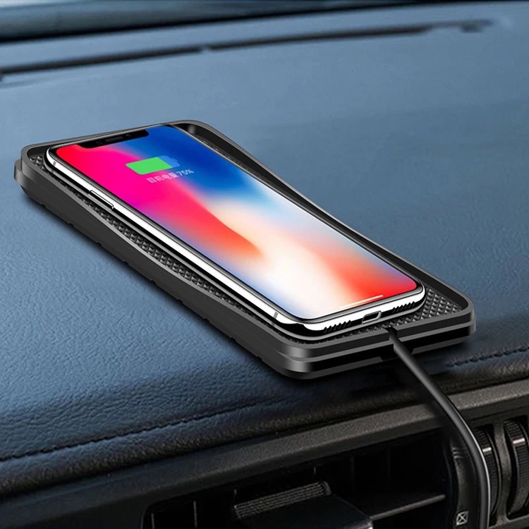 15w Car Qi Wireless Charger Pad Dashboard Holder Anti-skid Mat Fast ...