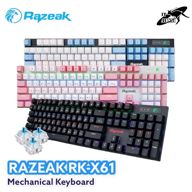 คีย์บอรด์เกมมิ่ง Razeak RK-X61 Pantheon Metal Mechanical Keyboard ...