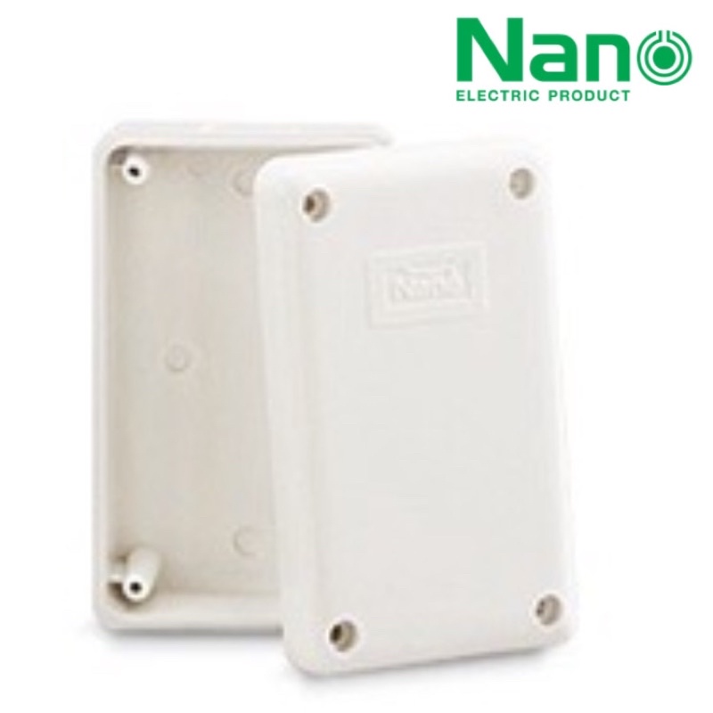กล่องกันน้ำพลาสติกสีขาว นาโน NANO 2x4 และ 4x4 NANO-201 NANO-202 กล่องกันน้ำ junction box บล็อก ...