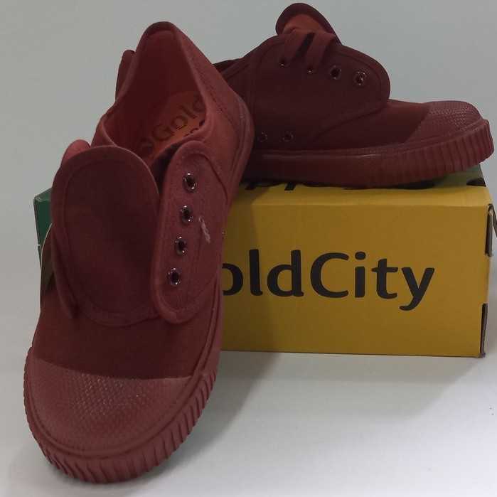 รองเท้าผ้าใบ นักเรียน สีน้ำตาล Goldcity มีเบอร์ 31,32,33,34,36 | Shopee Thailand
