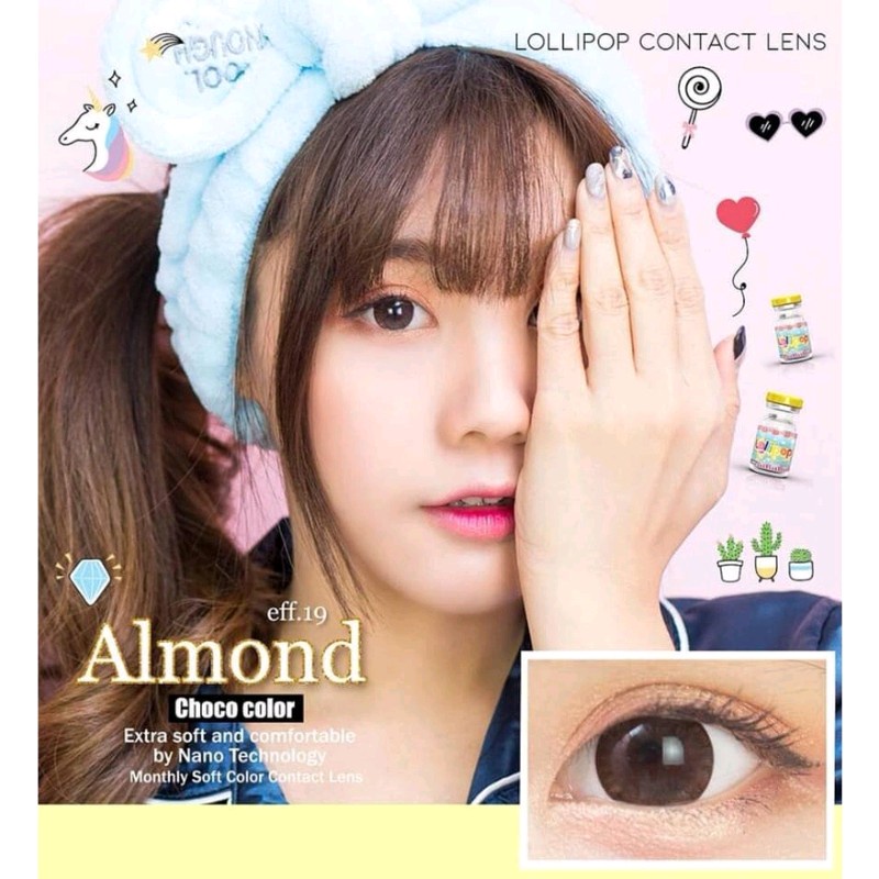 คอนแทคเลนส์🌈Almond🌈 Choco (Lollipop) ขนาดบิ๊กอาย💖 | Shopee Thailand