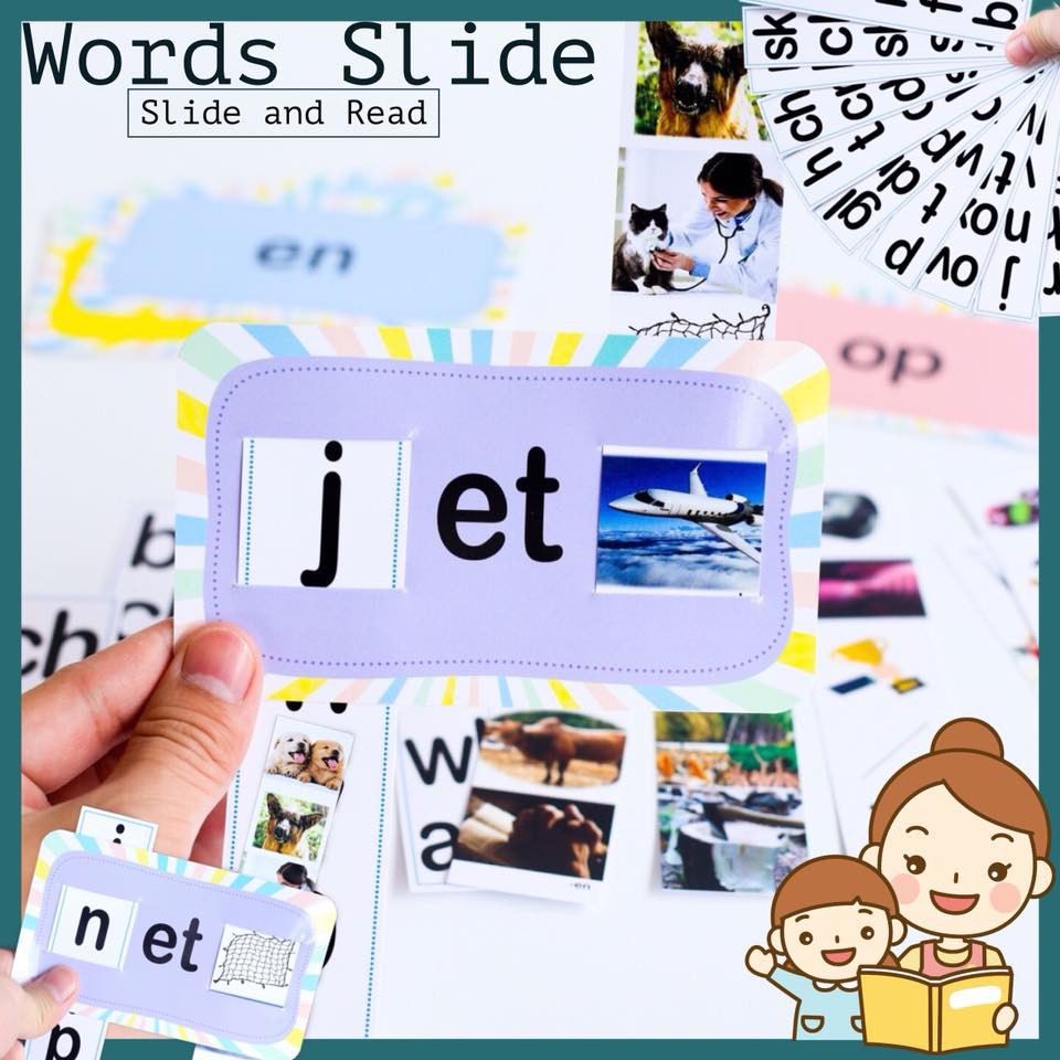 การ์ดสไลด์ Word Family Slide ใช้ฝึกอ่าน Rhyming Word Family | Shopee ...