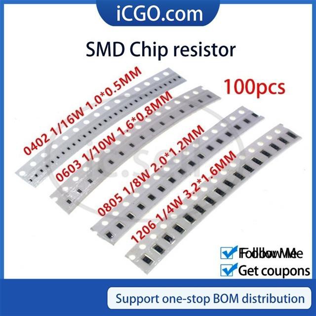 ตัวต้านทานแบบชิป SMD 0402 0603 0805 1206 SMD chip resistor 44.2R 45.3R ...