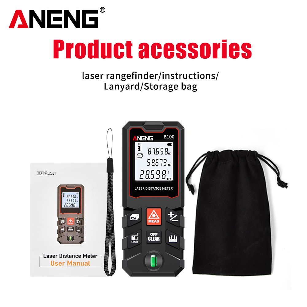 Aneng B40 / 60 / 80 / 100 เครื่องเลเซอร์วัดระยะทางเลเซอร์ดิจิตอล ...