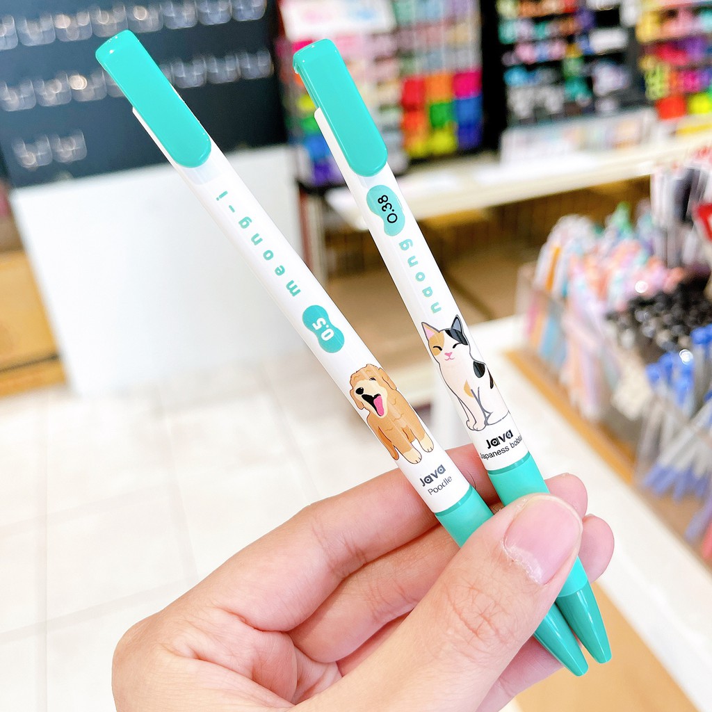 Java รุ่น Naong 0.38 mm. / รุ่น Meong-i 0.5 mm. ปากกาลูกลื่นสี | Shopee ...