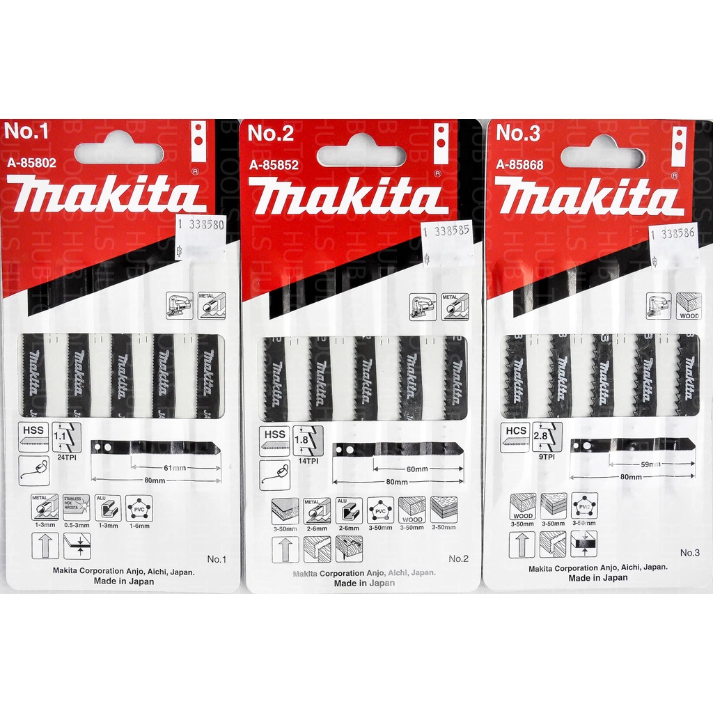 Makita ใบจิ๊กซอว์(แพ็ค5ใบ)ตัดเหล็ก อลูมิเนียม สเตนเลส PVC ตัดไม้ รุ่น A ...