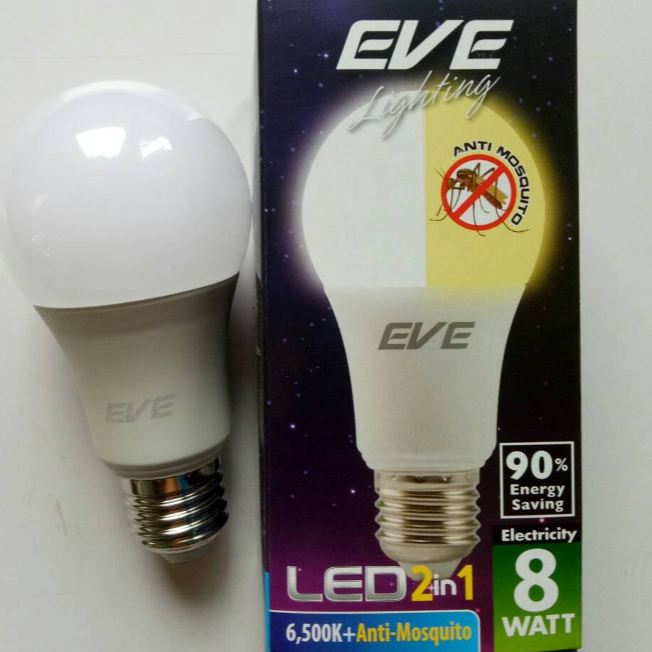 LED Light Bulb 8 W 2 In 1 Anti Mosquito EVE LIGHTING A60 E27 | Shopee Thailand
