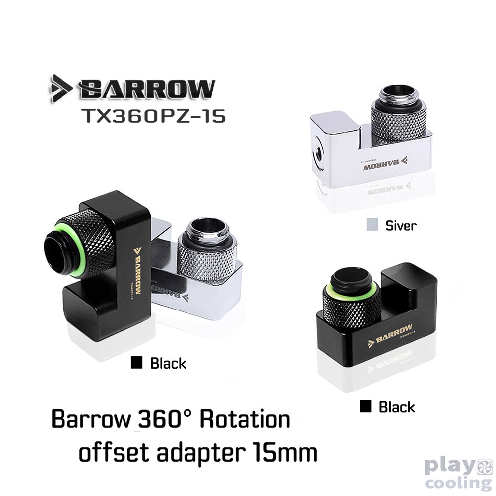 Barrow G1/4' 360°rotation offset adapter 15MM black (ข้อต่อ offset ชุด ...