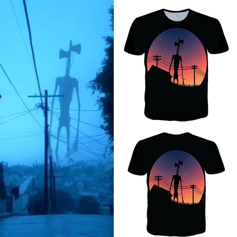 เสื้อยืดพิมพ์ลาย Alien Siren Head 3 D สําหรับเด็ก | Shopee Thailand