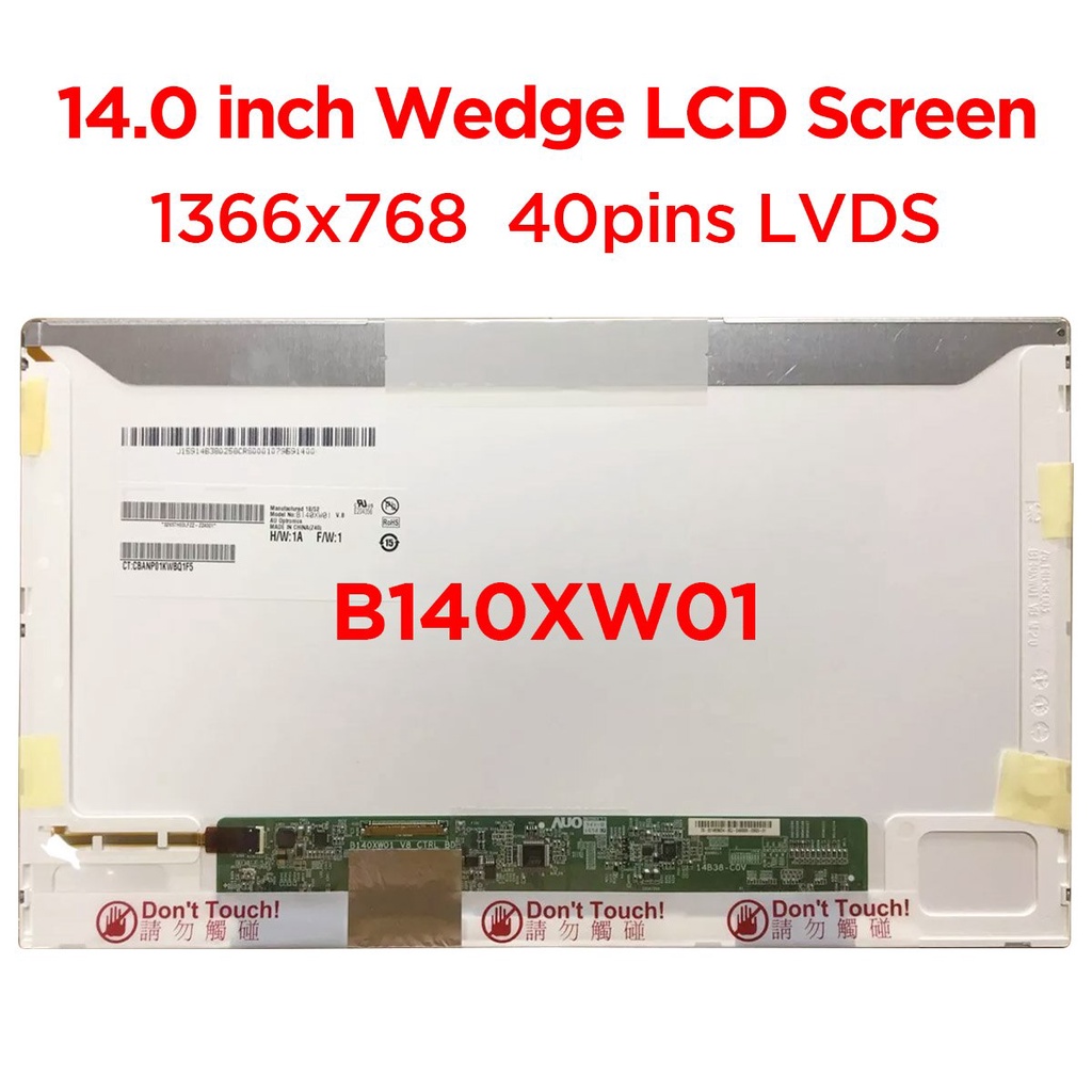 แผงหน้าจอแล็ปท็อป LCD 14.0 นิ้ว B140XW01 V9 V8 N140B6-L02 LP140WH4-TLA1 ...