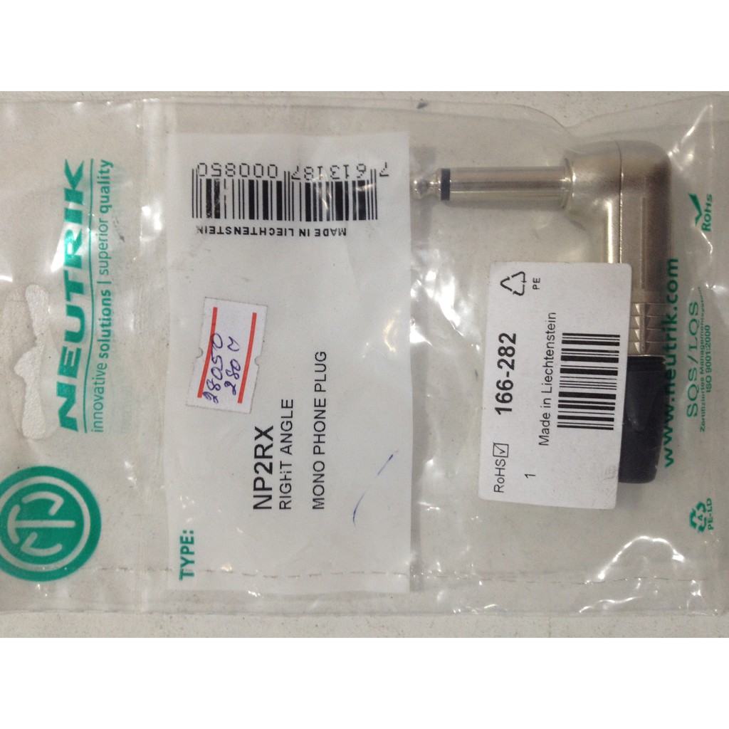 แจ็คไมค์ โมโน jack MIC mono MONO Phone Plug NEUTRIK NP2RX Right Angle ...