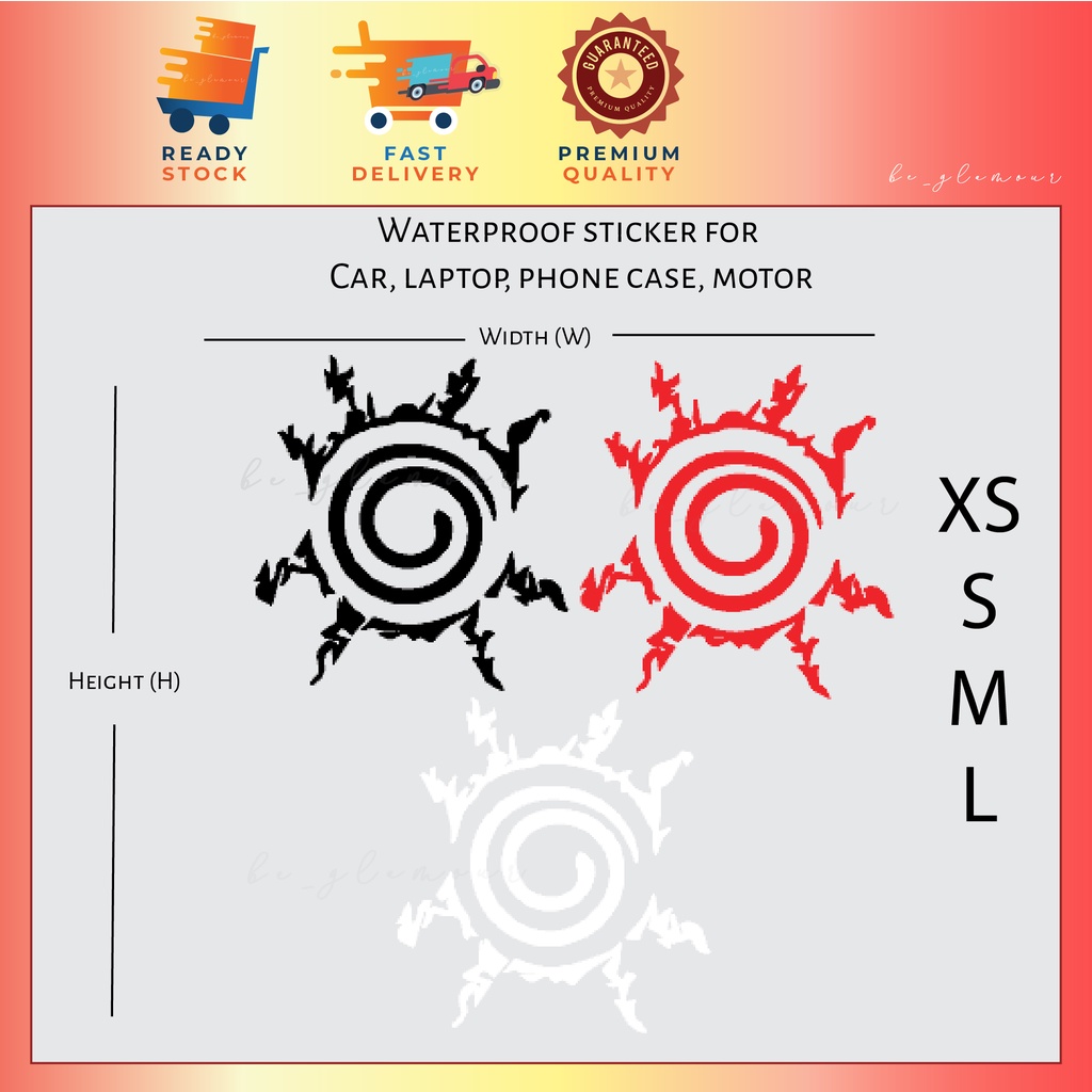 Naruto Nine Tail Seal สติกเกอร์แปด Trigrams Sealing Jutsu stiker กัน ...