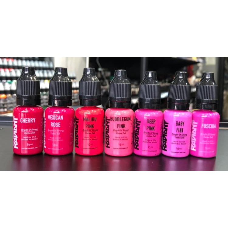 สีสักRADIANT Colors INK 0.5oz PINK(15 ml.) (ครึ่ง ออนซ์ )สีสักแท้นำเข้า ...
