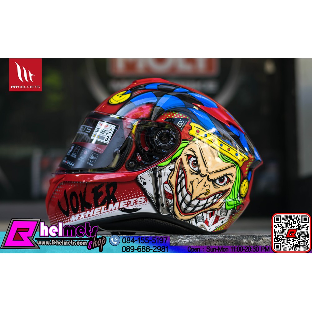 ##หมวกกันน็อค MT TARGO JOKER - GLOSS RED เงา* | Shopee Thailand