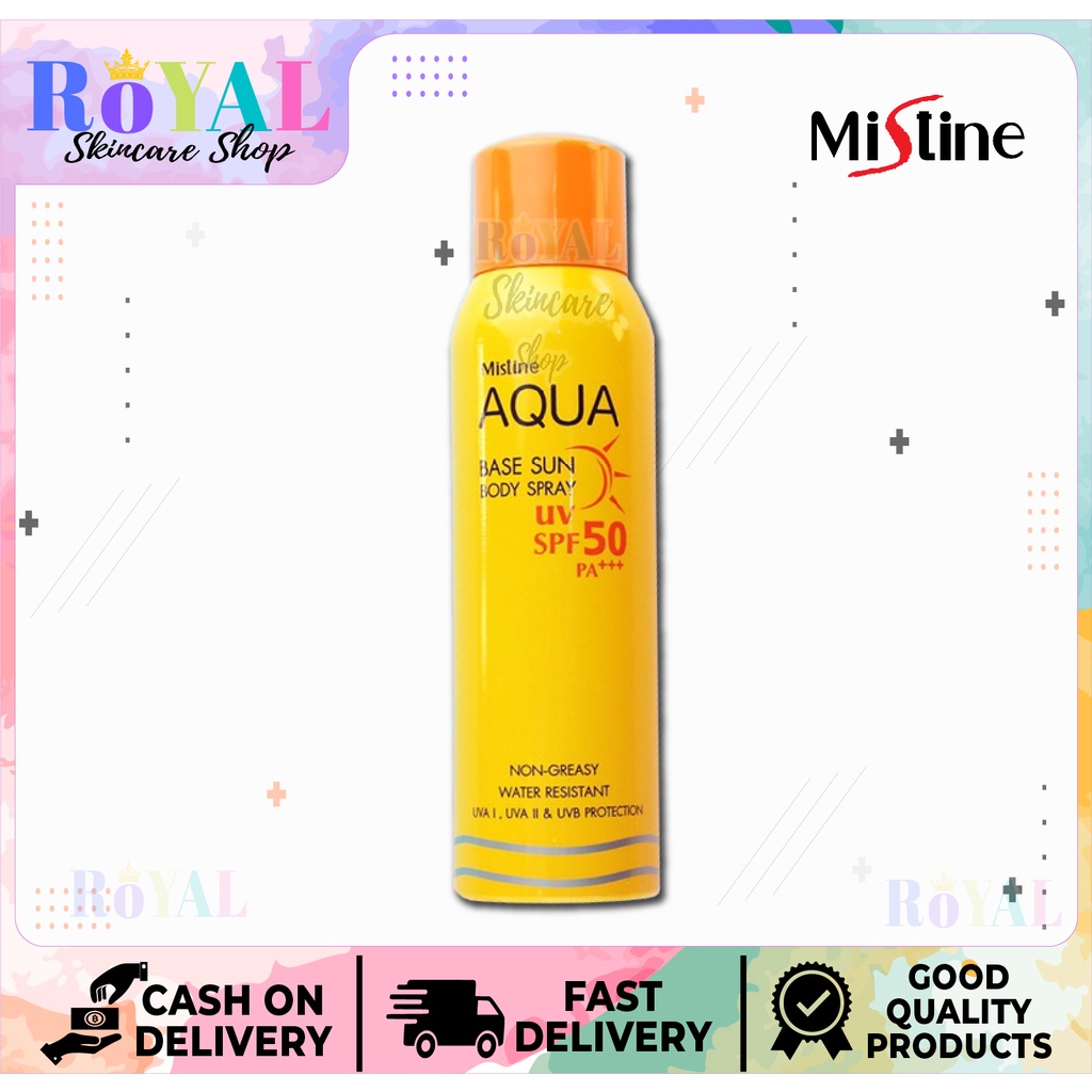 Mistine Aqua Base Sun Body Spray UV SPF 50 PA+++ 100ml | Shopee Thailand